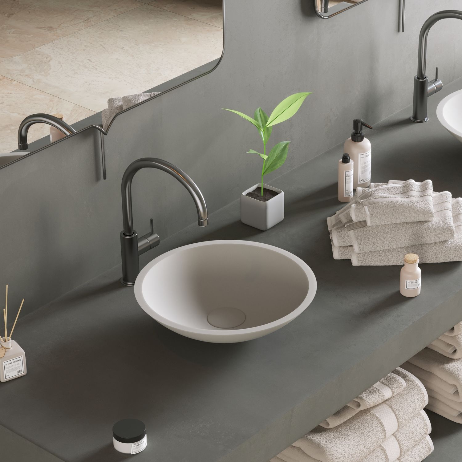 Countertop washbasin - 278920 SOLIDFOX - IDEAVIT B.V - Solid Surface ...