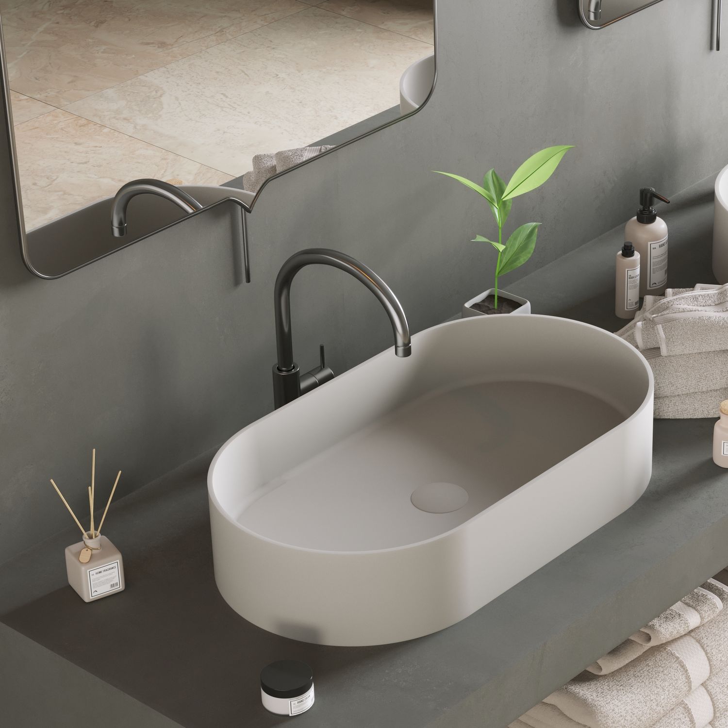 Countertop washbasin - 281616 SOLIDTHIN-60 - IDEAVIT B.V - Solid ...