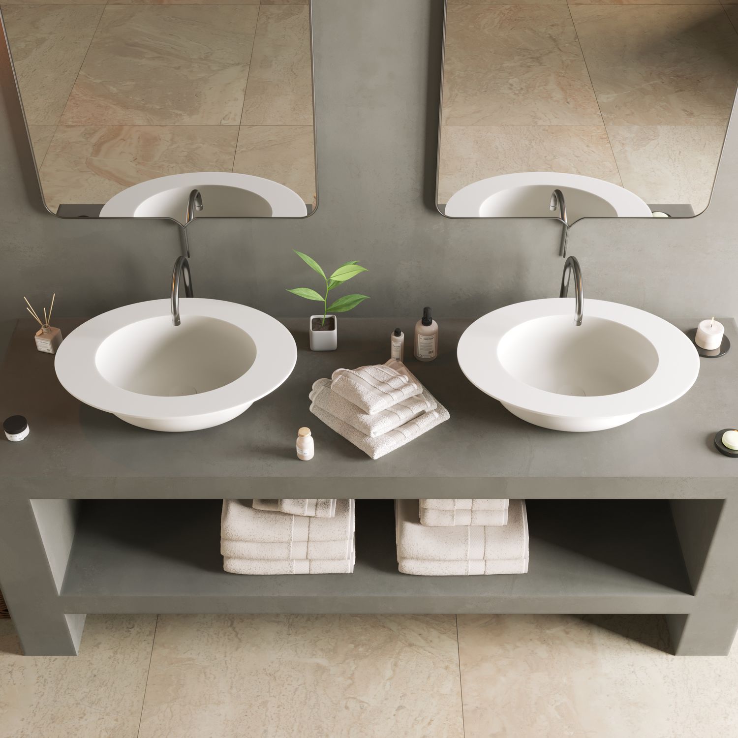 Countertop washbasin - 290225 SOLIDCAP 2.0 - IDEAVIT B.V - Solid ...