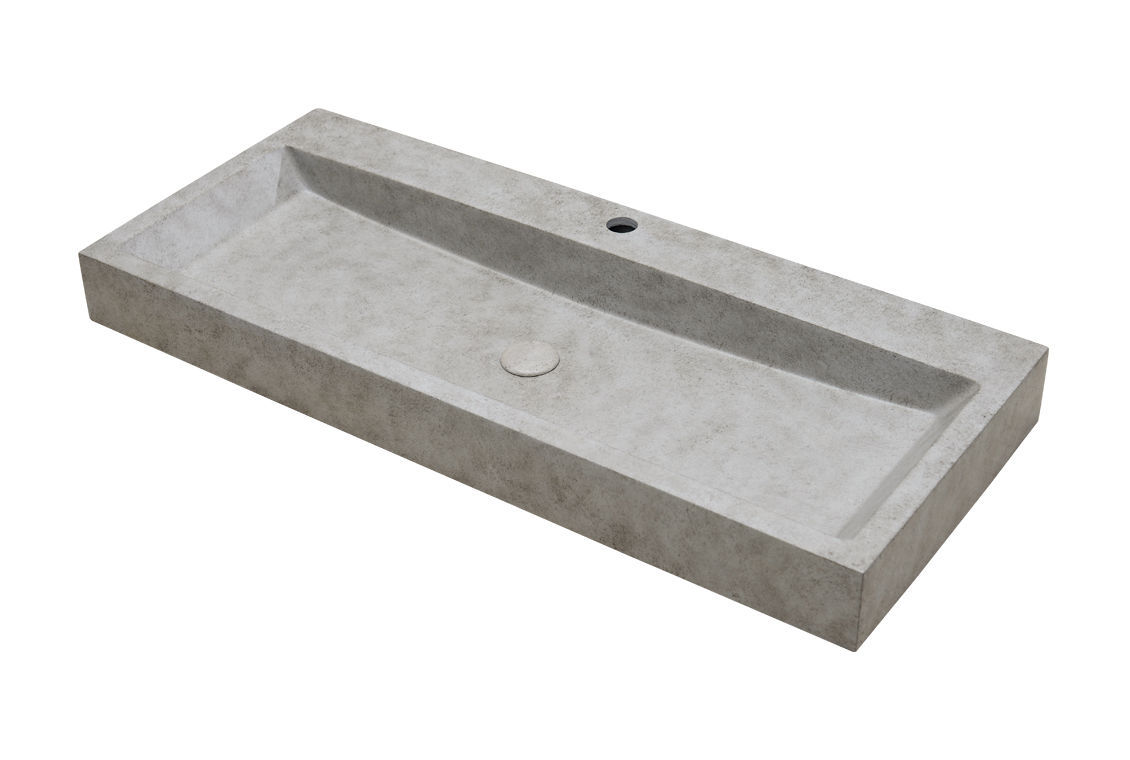 Free-standing washbasin - 290298-D1 IDEA.ZEN-D1 - IDEAVIT B.V - concrete / 1-hole / without overflow