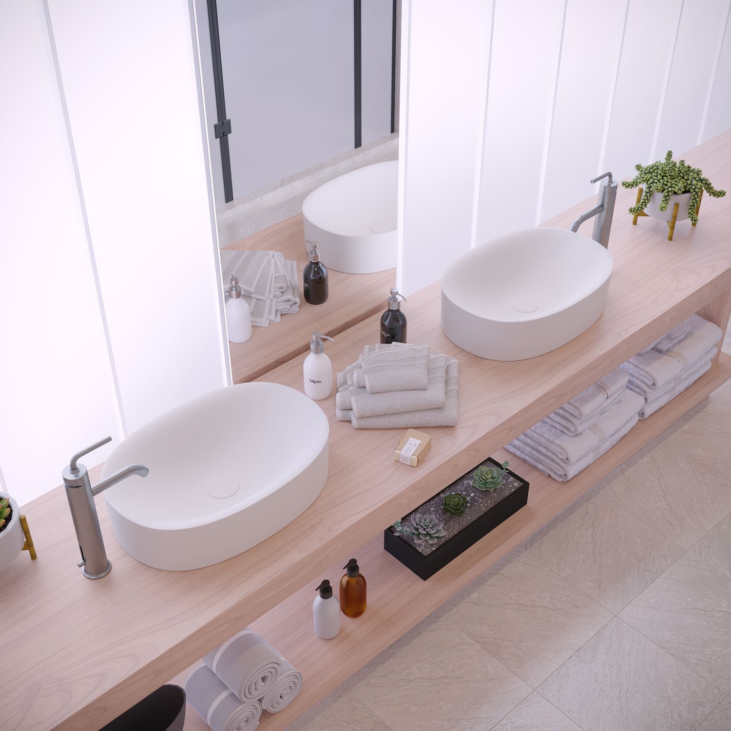 Countertop washbasin - 290230 SOLIDCLIFF-50 - IDEAVIT B.V - Solid ...