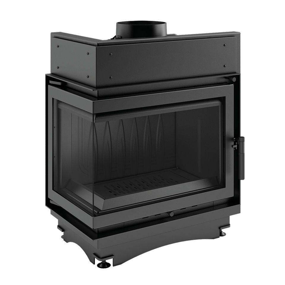 Corner fireplace insert - MAJA/L/BS - KRATKI - wood-burning / steel ...