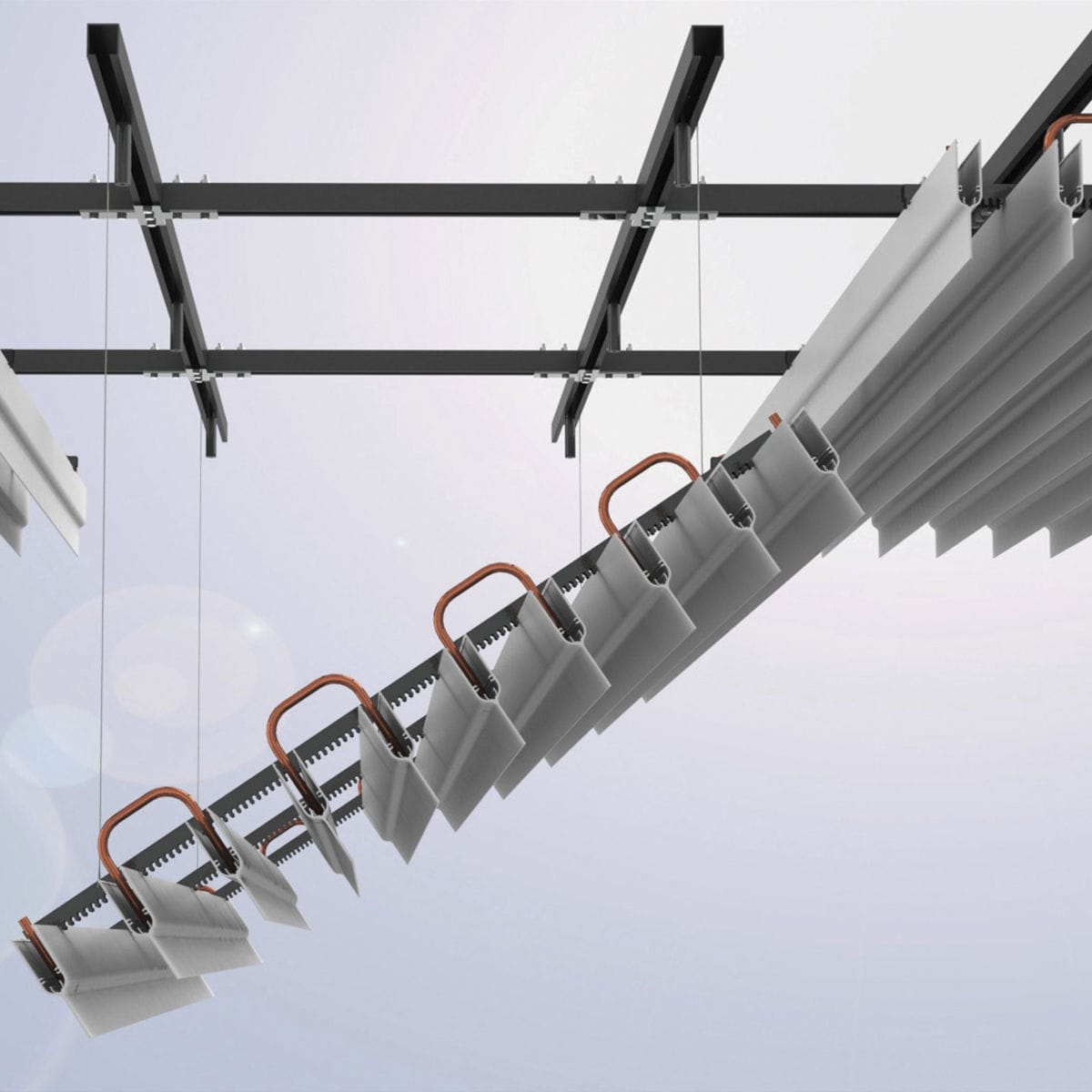 Metal suspended ceiling - OPTI Y - P. LEMMENS COMPANY - strip ...