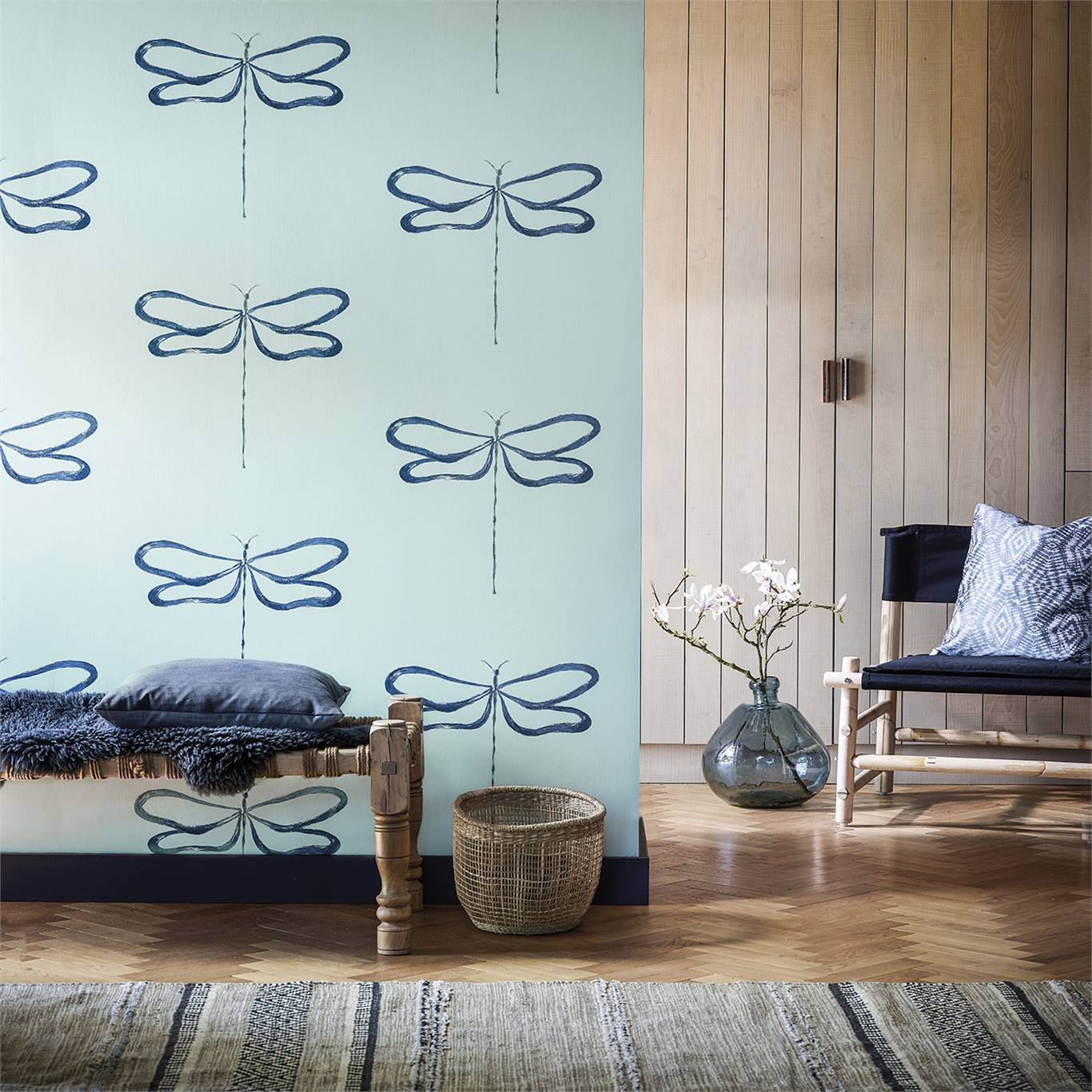 Contemporary wallpaper - DRAGONFLY - Scion - animal motif / fabric look ...