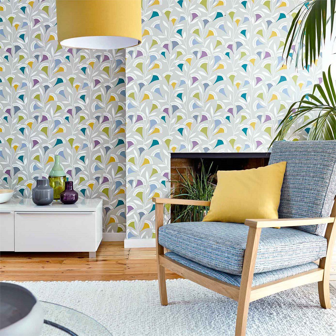 Contemporary wallpaper - NOUKKU - Scion - floral / geometric pattern ...