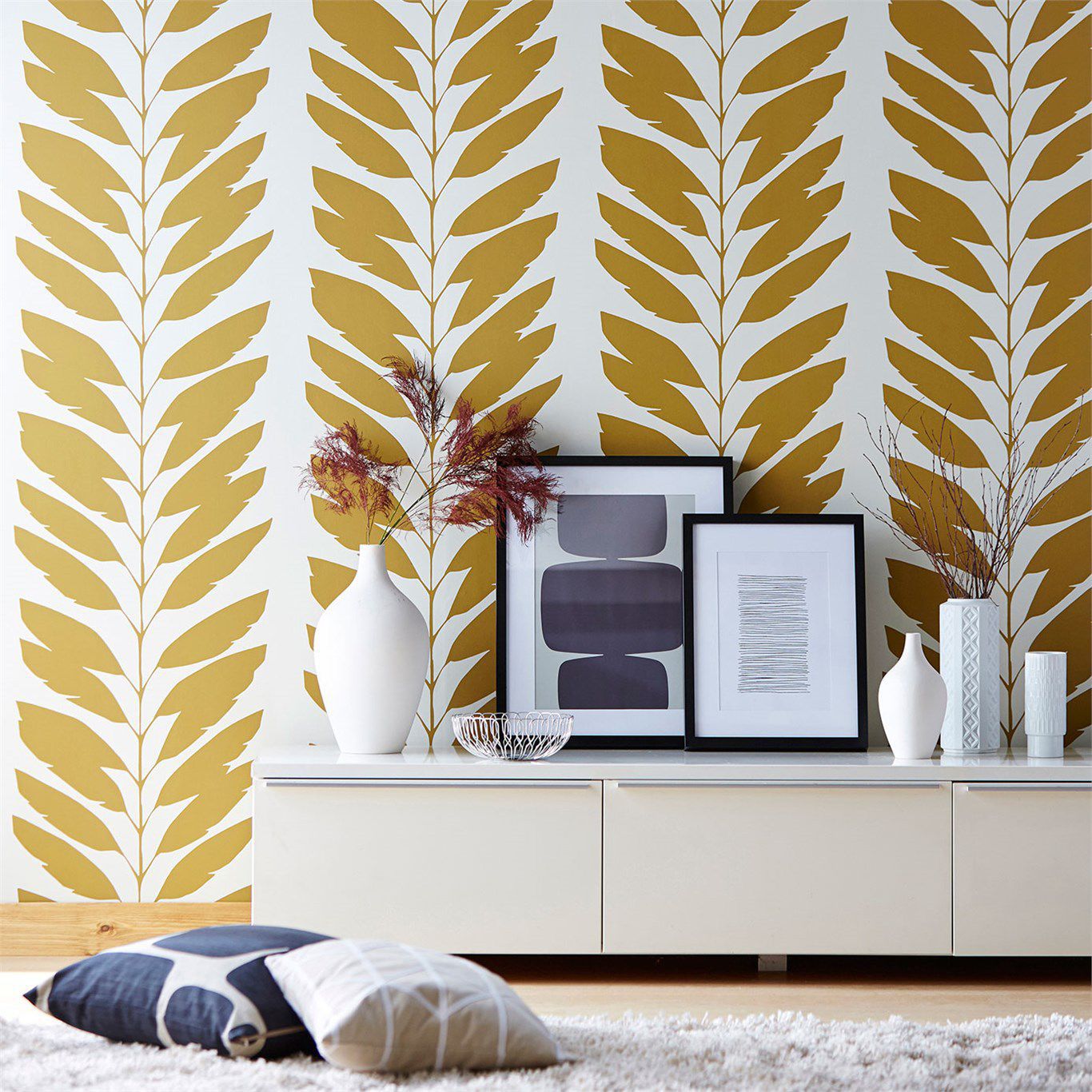Contemporary wallpaper - MALVA - Scion - floral / geometric pattern ...