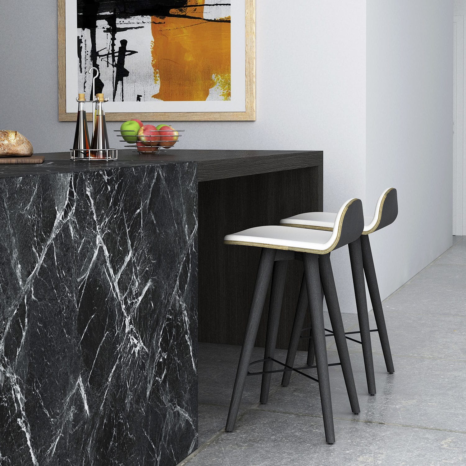 Contemporary bar stool - SEED Counter - AROUNDtheTREE Design - leather ...