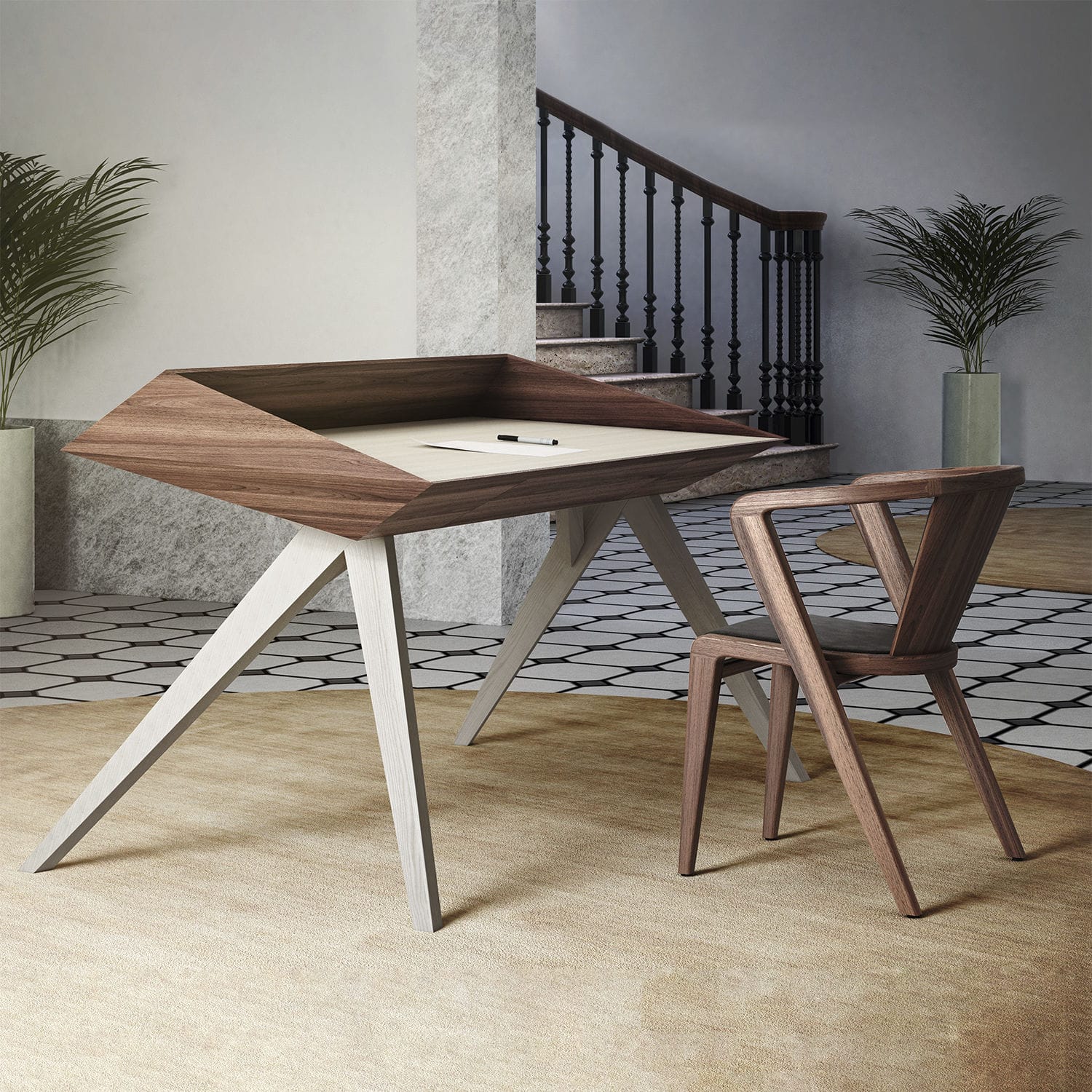 Free-standing desk - WOW - AROUNDtheTREE Design - contemporary / solid ...