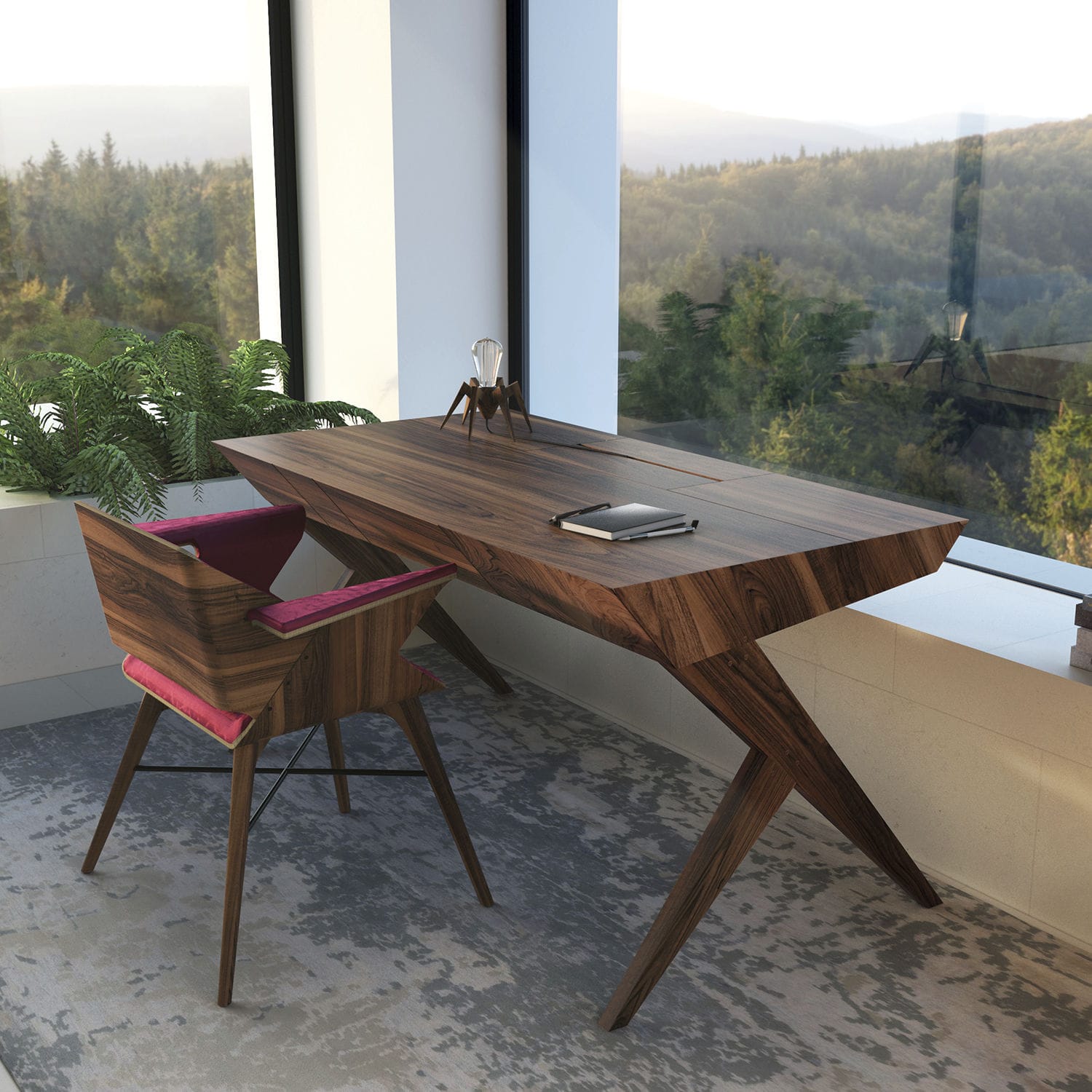 Contemporary secretary desk - LOCUST - AROUNDtheTREE Design - solid ...