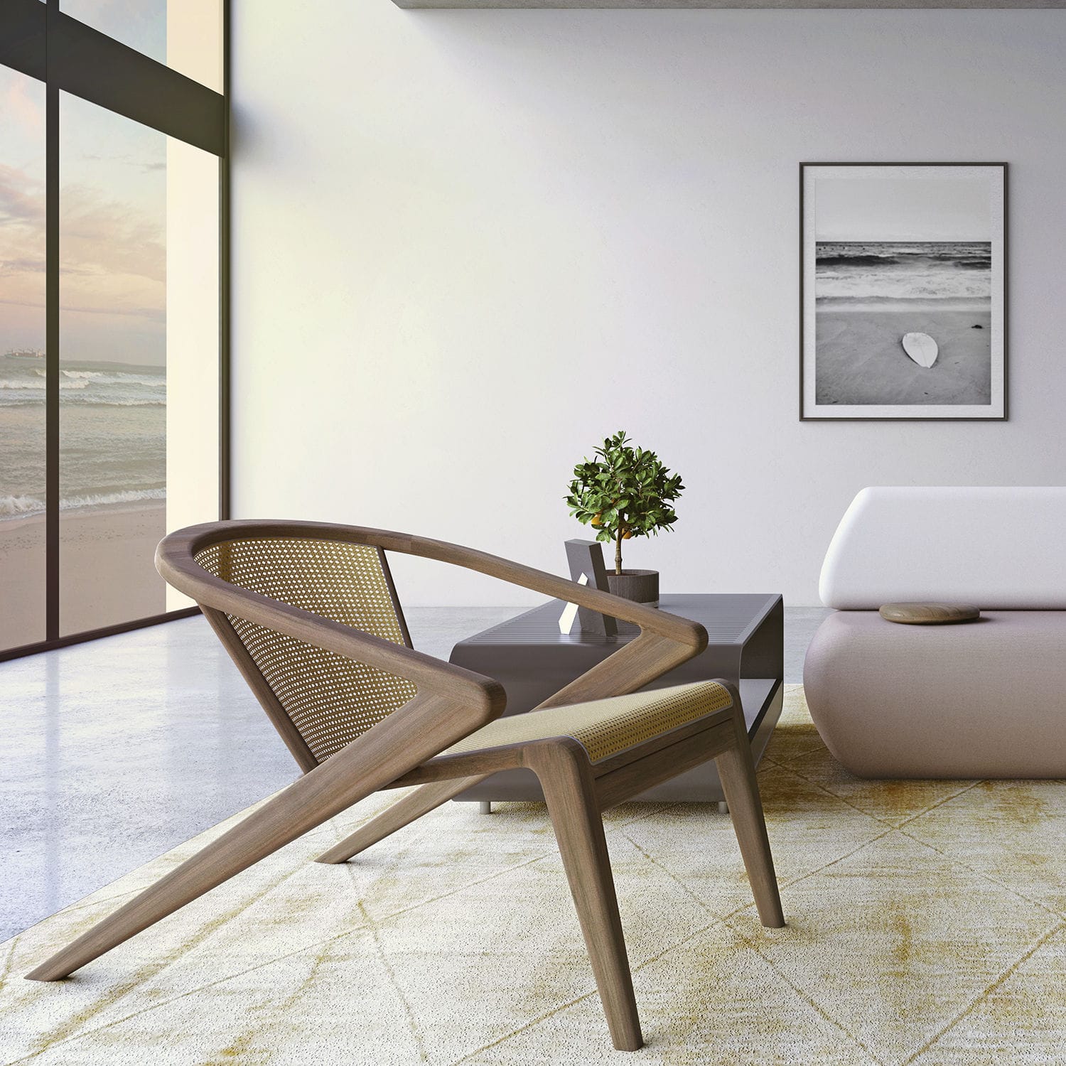 Contemporary lounge chair - P.R. LOUNGE STRAW - AROUNDtheTREE Design ...