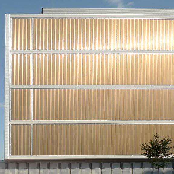 Aluminum solar shading - Tamiluz - for facade / vertical / motorized ...