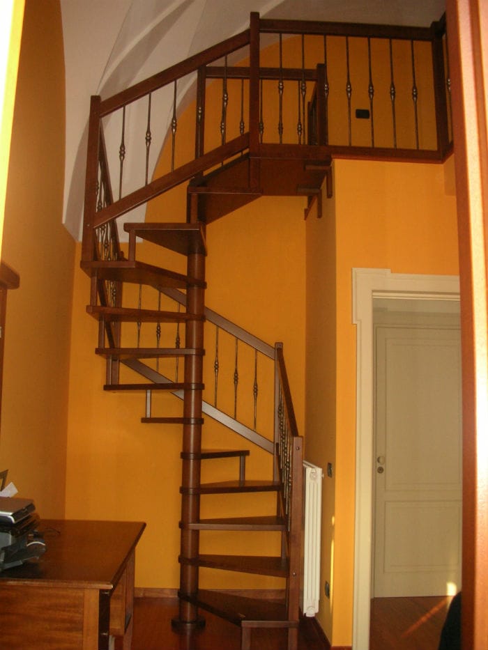 Square spiral staircase - SATURNO LEGNO - Ci. Erre Scale - stainless ...