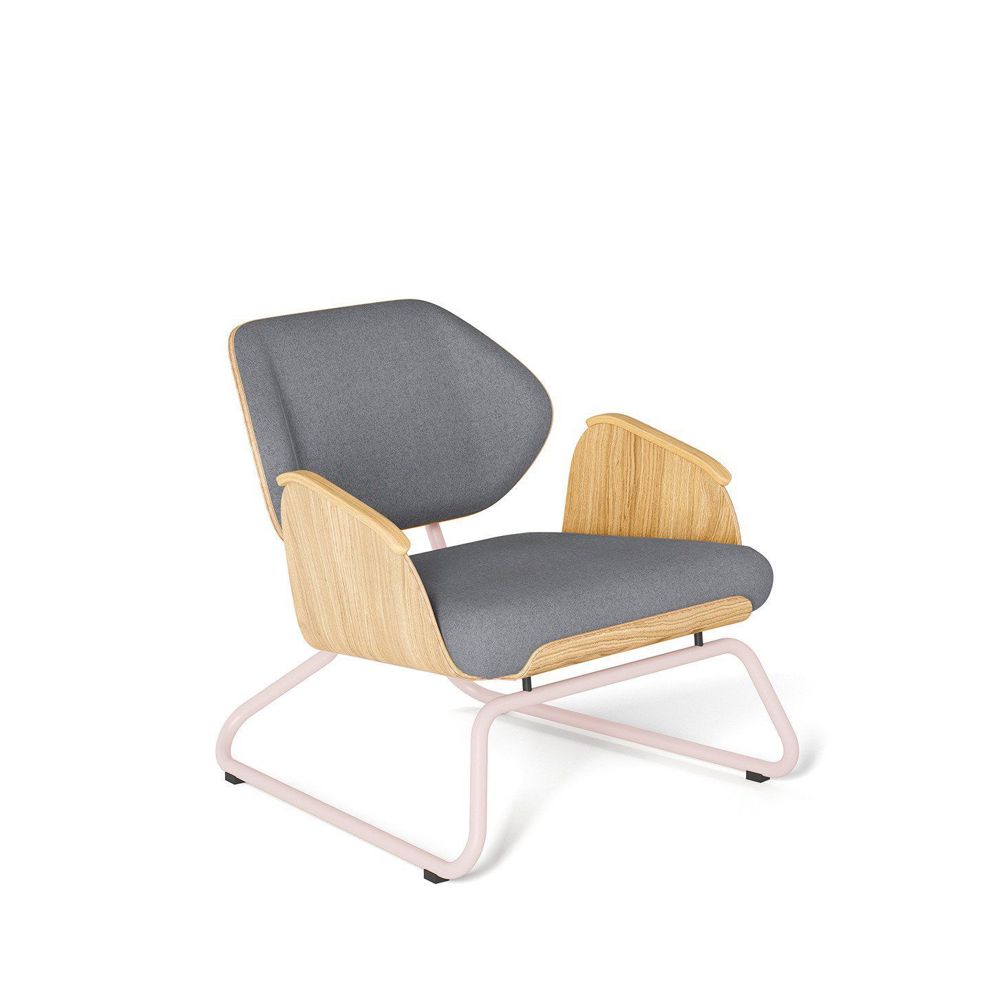 Contemporary armchair - PANKA - Tabanda - fabric / plywood / oak