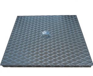 Galvanised steel manhole cover - CHECKERED - CAPA - square