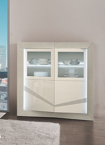 Contemporary china cabinet - AMELIE AMB.AM5 - ARC - glass / wooden