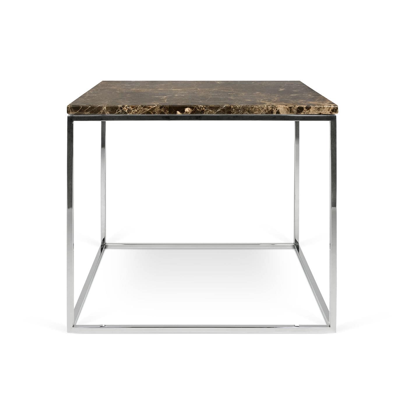 Contemporary side table - GLEAM 50 - TEMAHOME - chrome steel / marble ...
