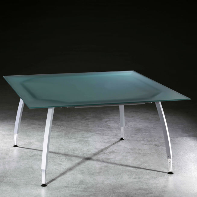Contemporary boardroom table - ARCO - Iduna S.A. - glass / metal base ...