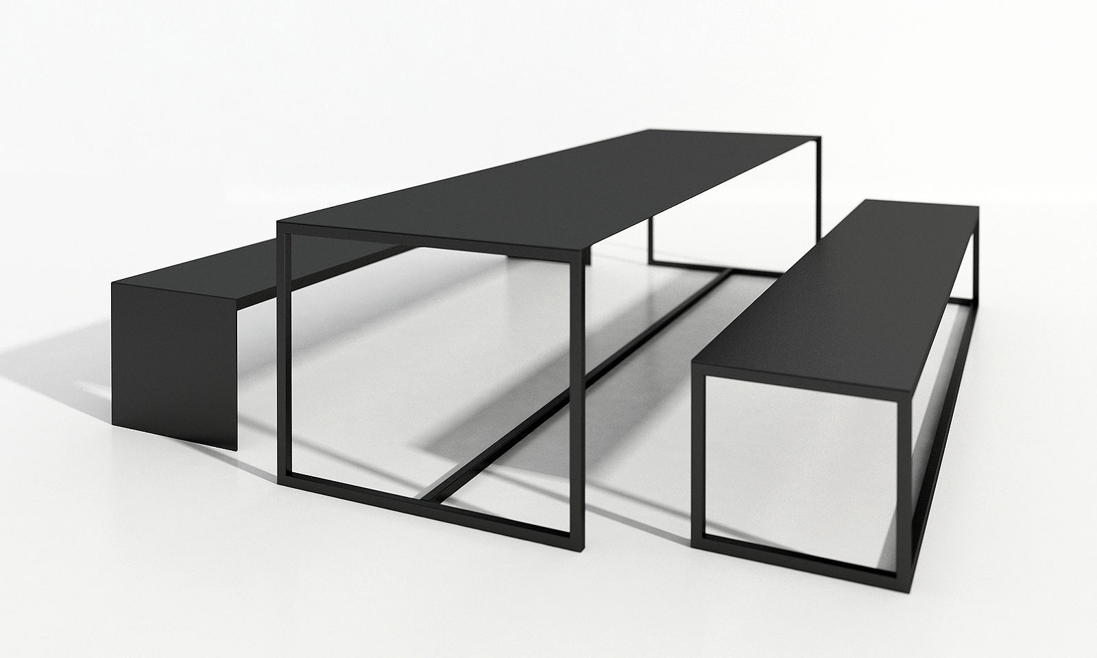 Contemporary table and bench set - SUPERMETAL - Iduna S.A. - metal ...