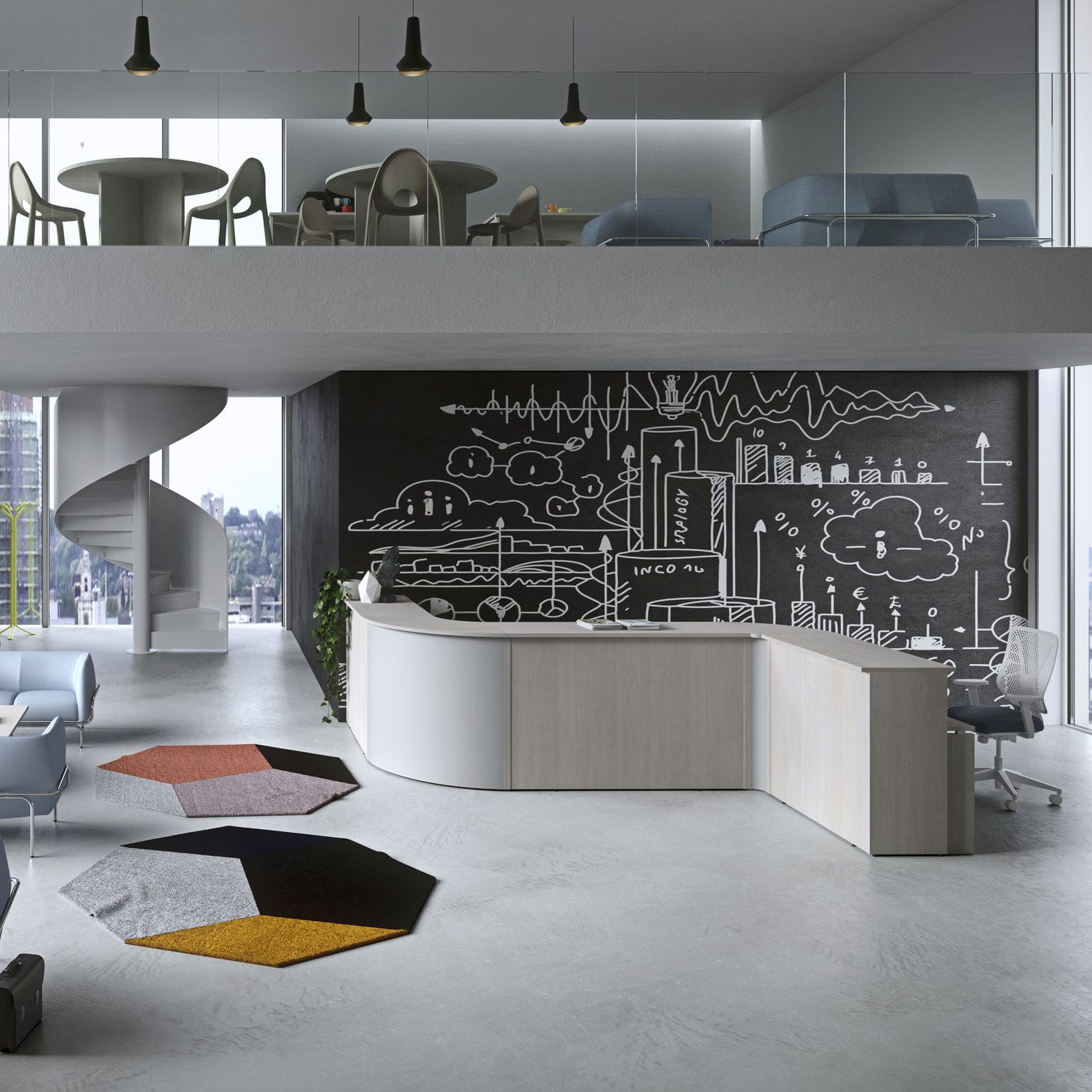 Corner reception desk - KAMOS PURE - NEWFORM Ufficio - modular / wooden ...