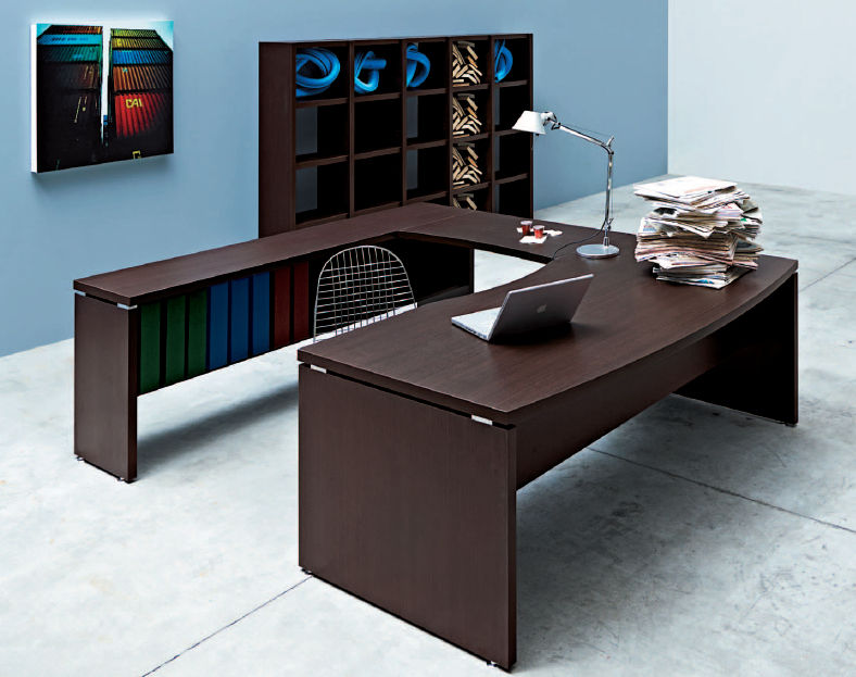 Contemporary desk - TOWER - NEWFORM Ufficio - wooden / panel end ...