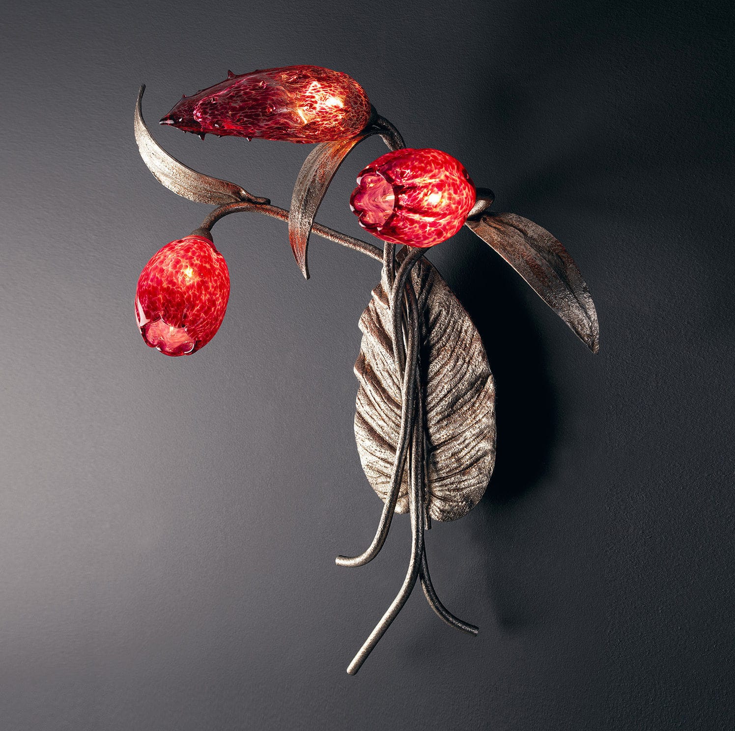 Traditional wall light - POSY LEFT - Serip - indoor / bronze / glass