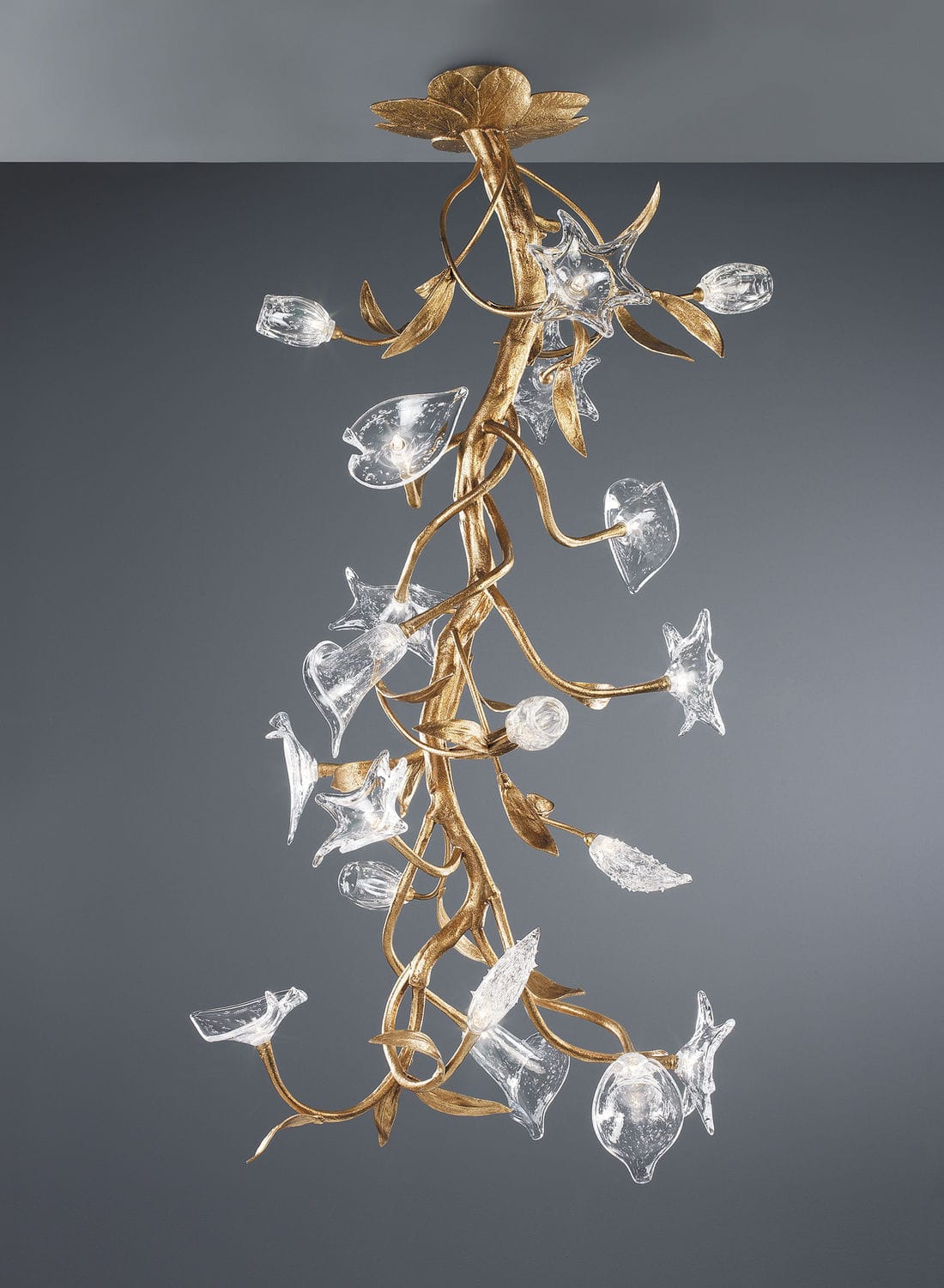 Traditional ceiling light - GARLAND S - Serip - glass / bronze / LED