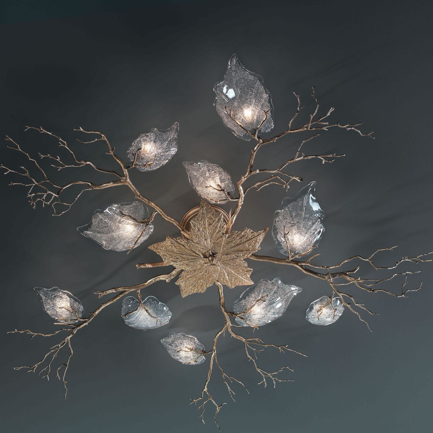 Traditional ceiling light - MAGNOLIA - Serip - glass / bronze / LED