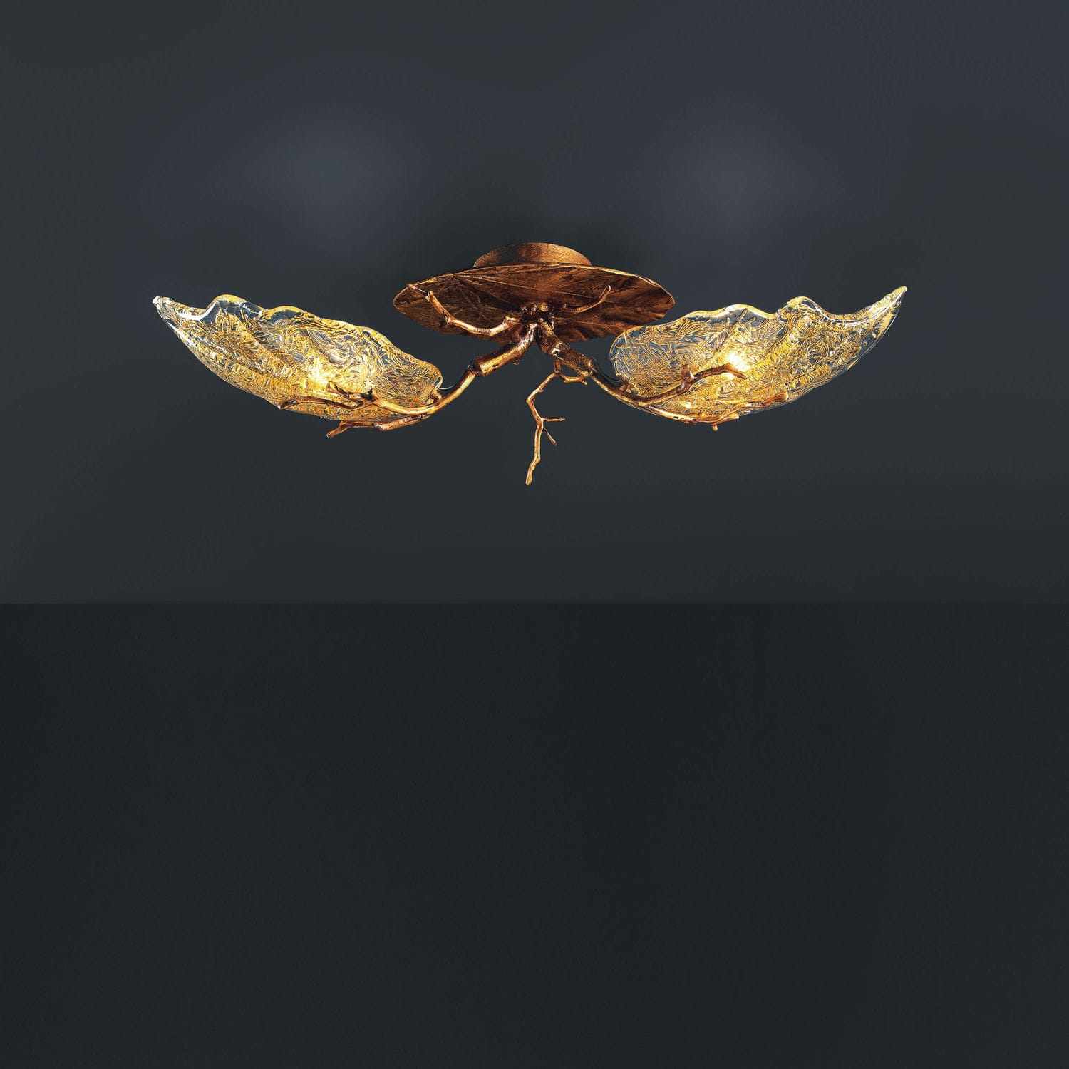 Traditional ceiling light - HOLLY - Serip - glass / bronze / halogen