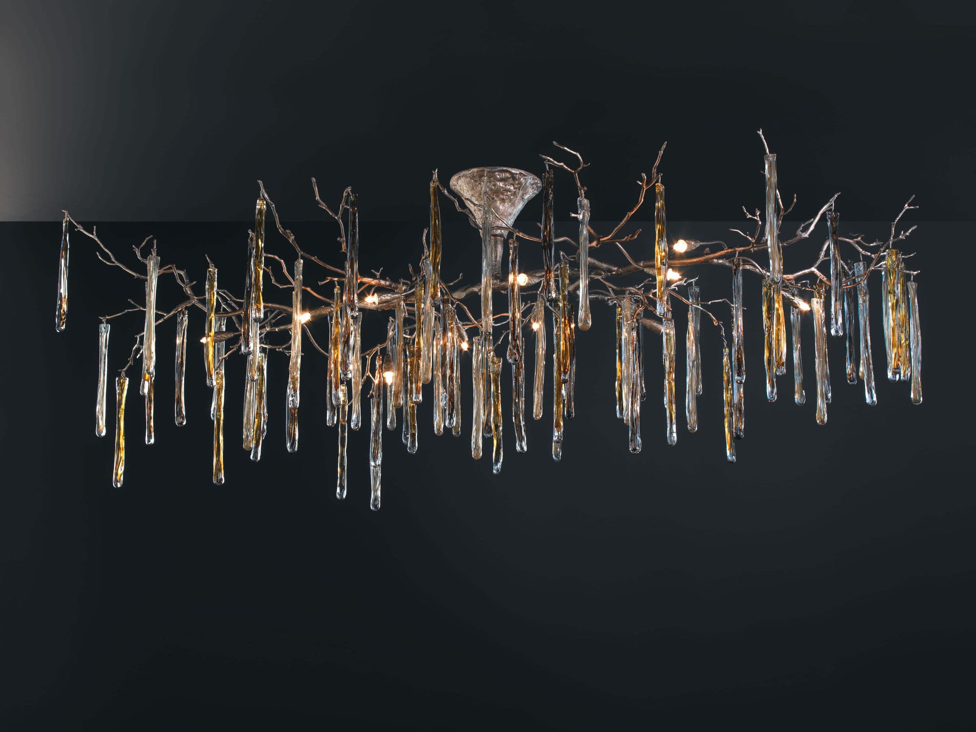 Traditional ceiling light - DRIPSTONE M - Serip - round / glass / metal