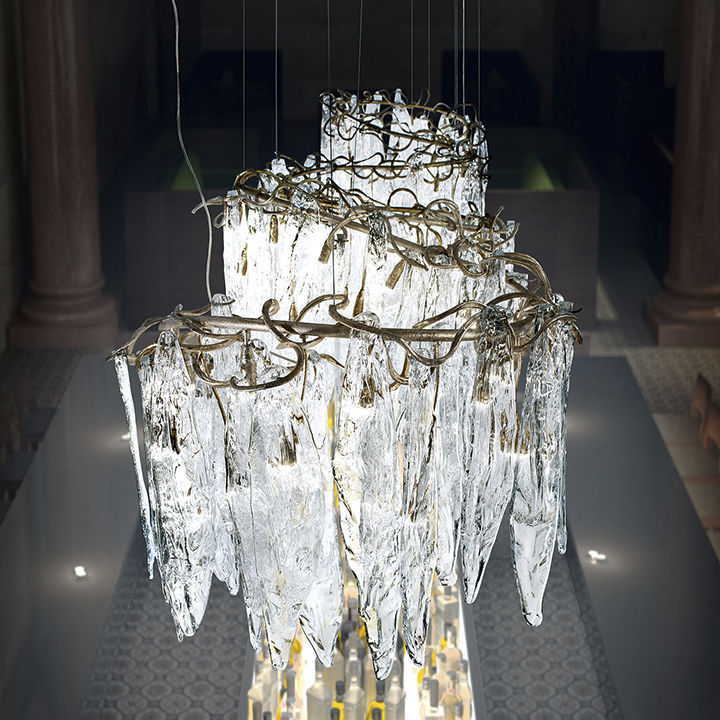 Pendant lamp - MEANDER - Serip - metal / glass / contemporary