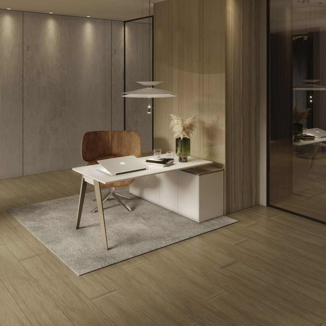 Executive desk - TRIM - SOTUBO - with post / contemporary / wood