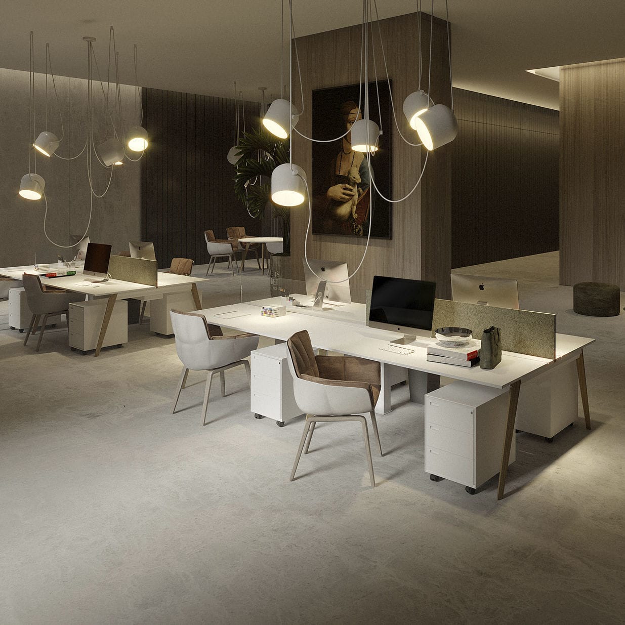 Workstation desk - TRIM - SOTUBO - with post / 2 person / 2-4 person