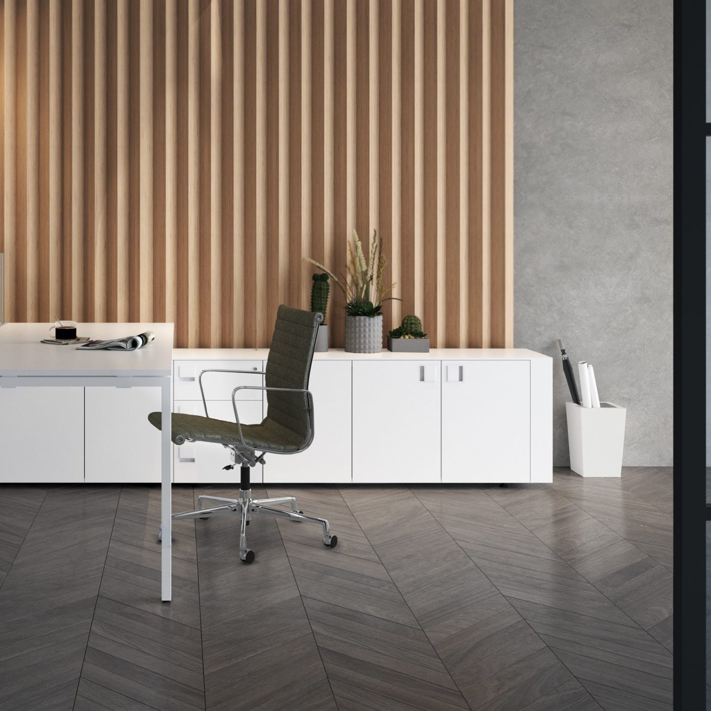 Low filing cabinet - QUADRA - SOTUBO - tall / wooden / with hinged door