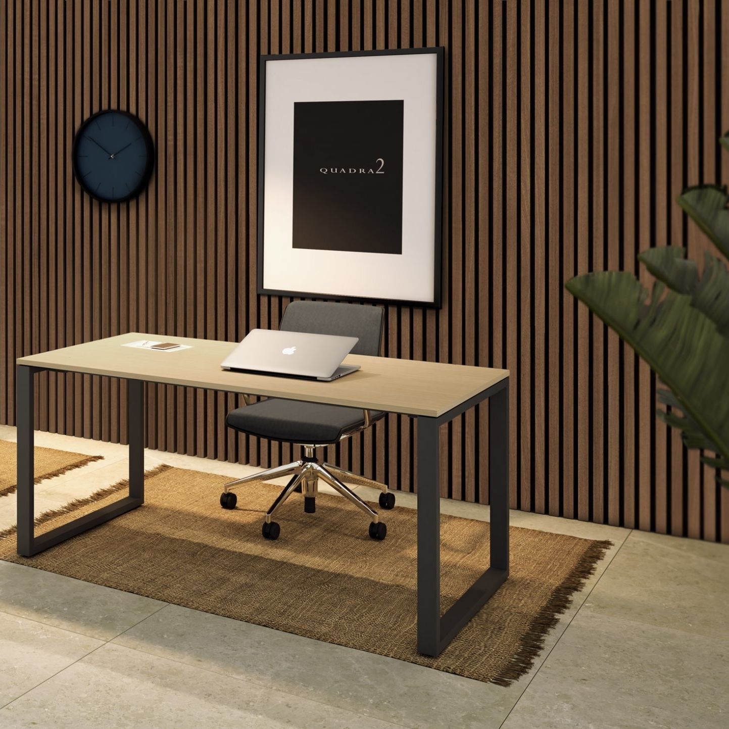 Free-standing desk - QUADRA 2 - SOTUBO - contemporary / wooden / straight