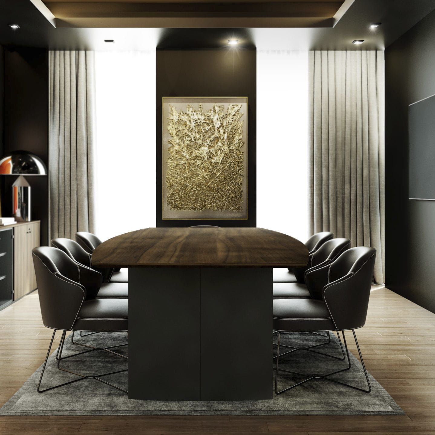 Contemporary boardroom table - ACSIS - SOTUBO - wooden / metal base / rectangular