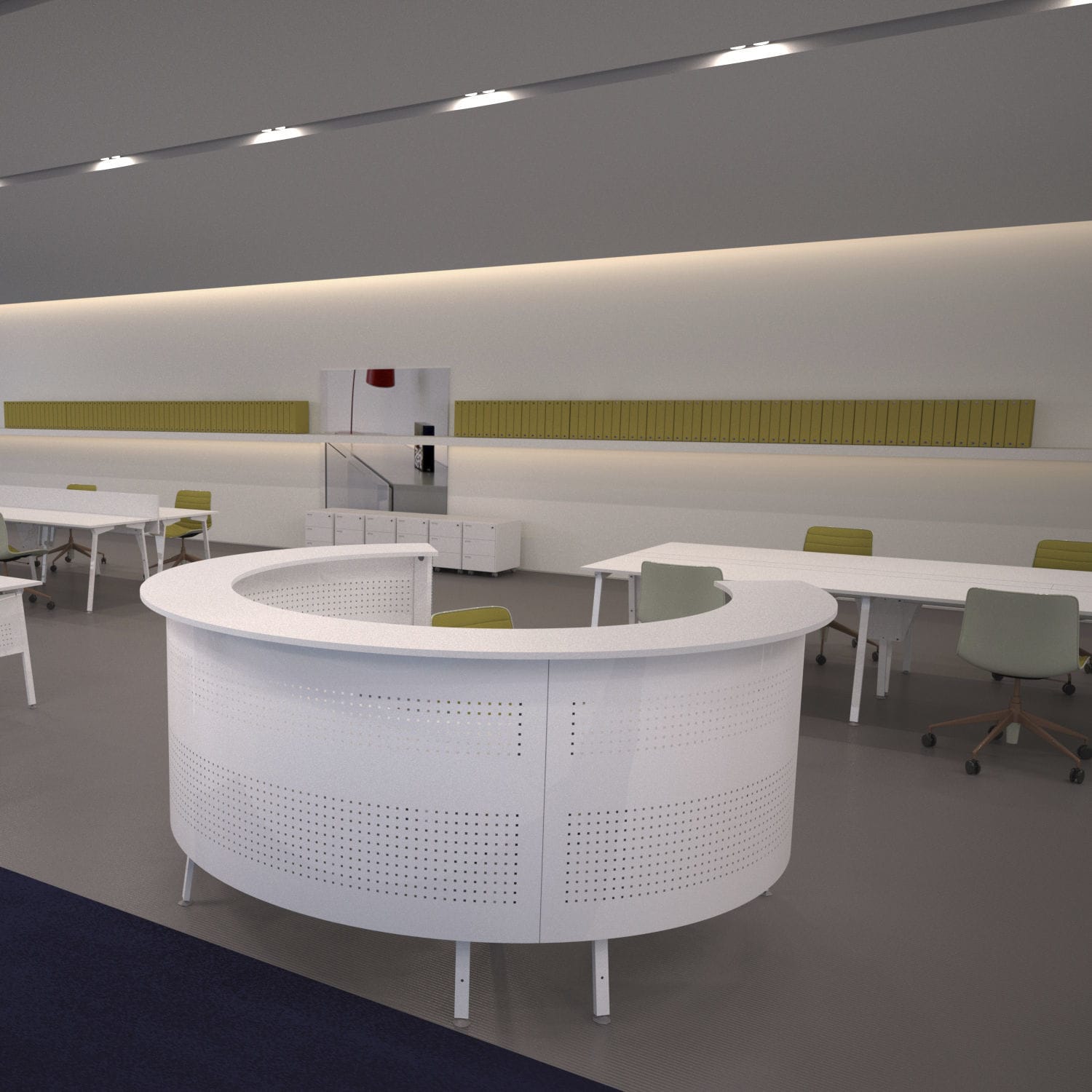 Modular reception desk - BALENO - SOTUBO - corner / curved / wooden