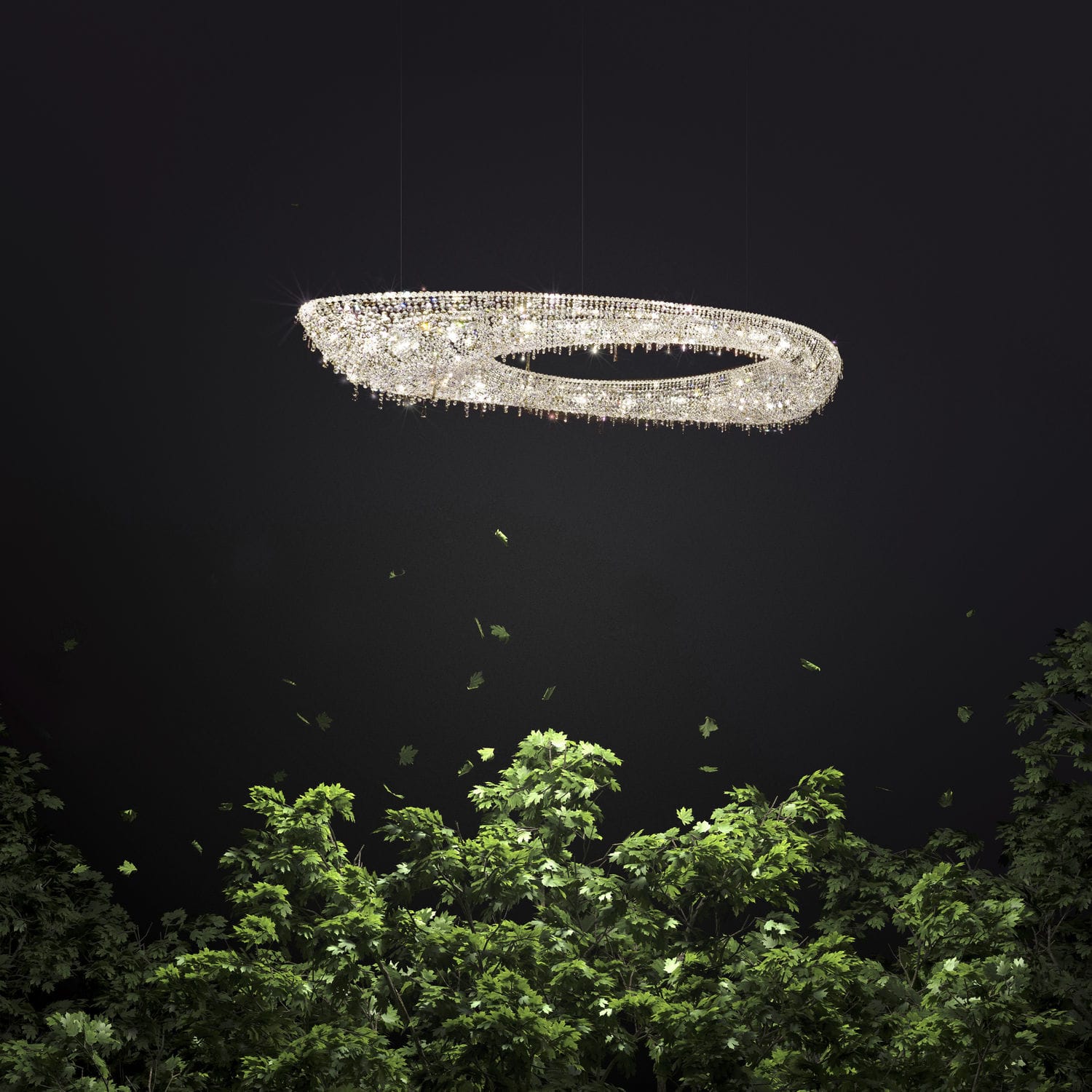 Contemporary chandelier - ARTICA - Manooi - crystal / 1 tier / halogen