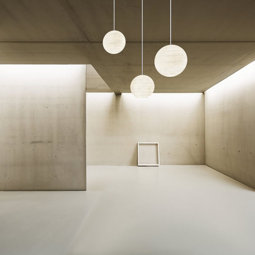 Pendant lamp - MOONSET - Manooi - painted metal / polished metal / onyx