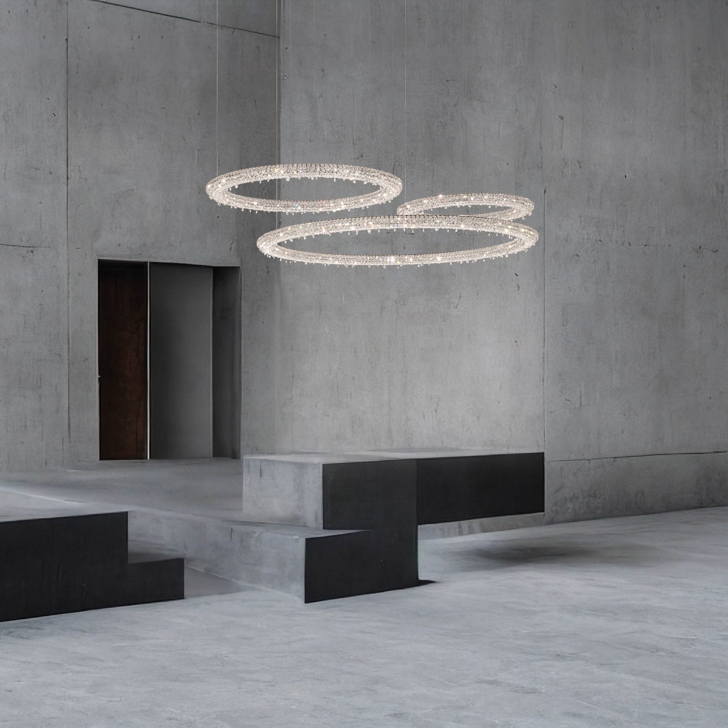 Pendant lamp - COMET CIRCLE - Manooi - painted metal / polished metal ...