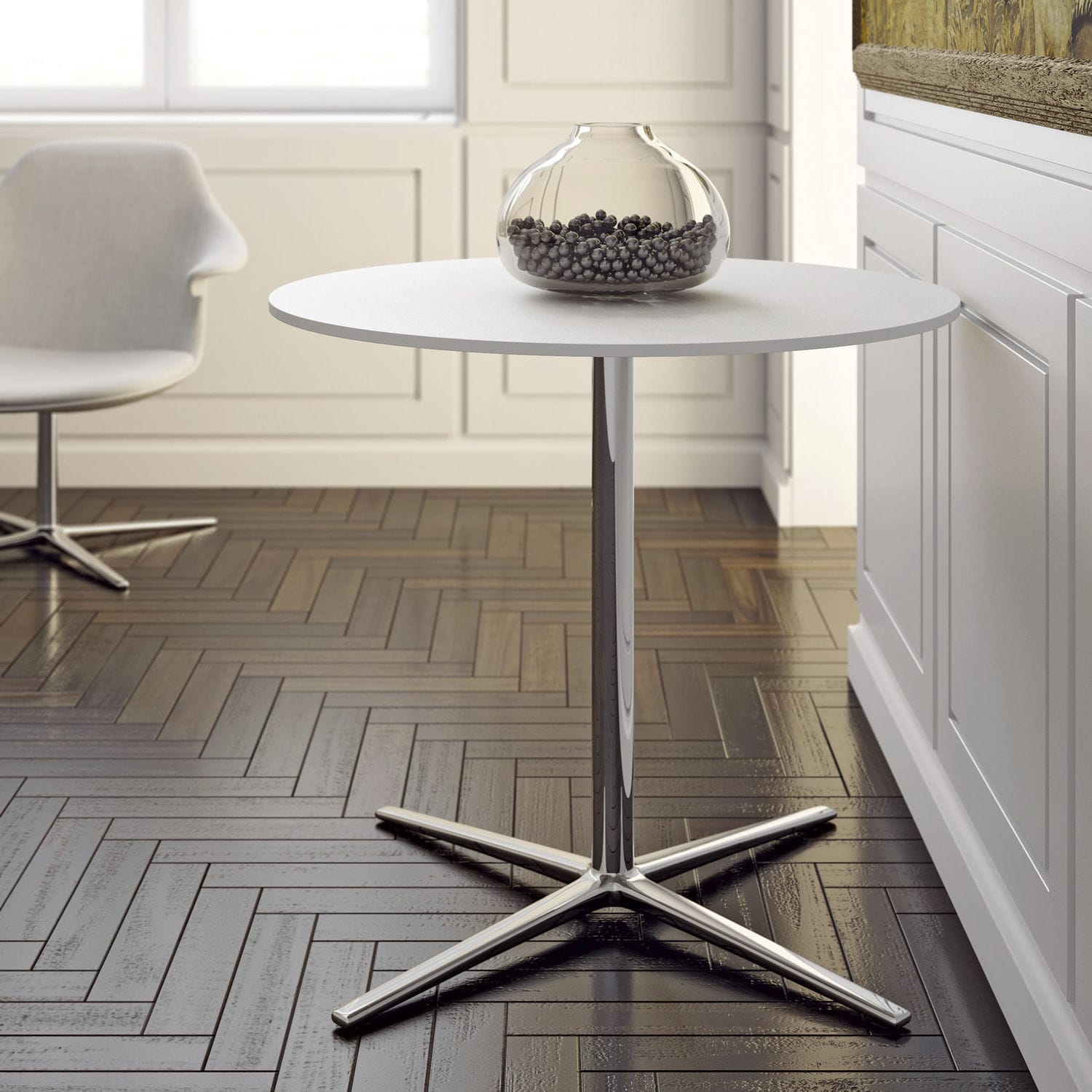 Contemporary table - LOOP - Infiniti - polypropylene / chrome steel ...