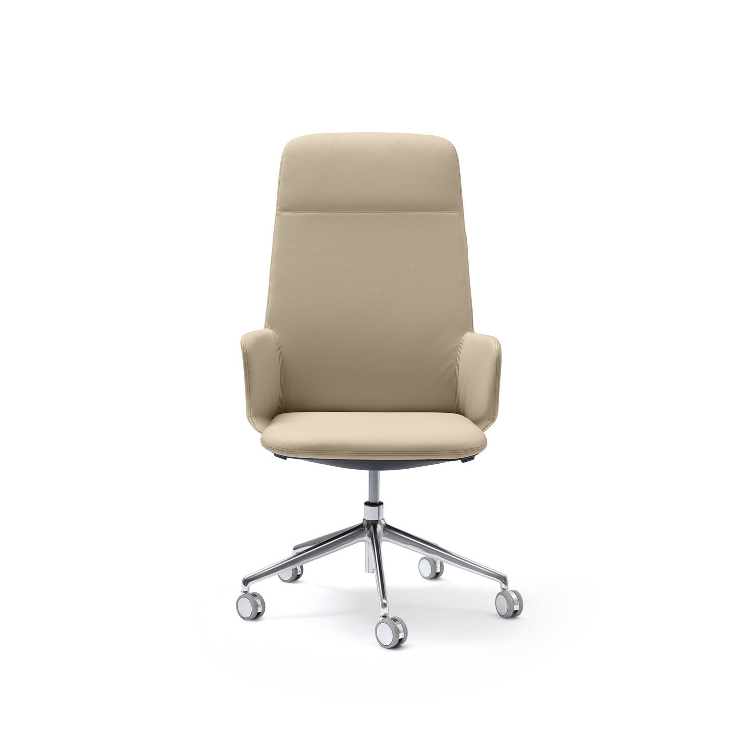Contemporary executive chair - DEEP - Quinti. - leather / wooden / high ...