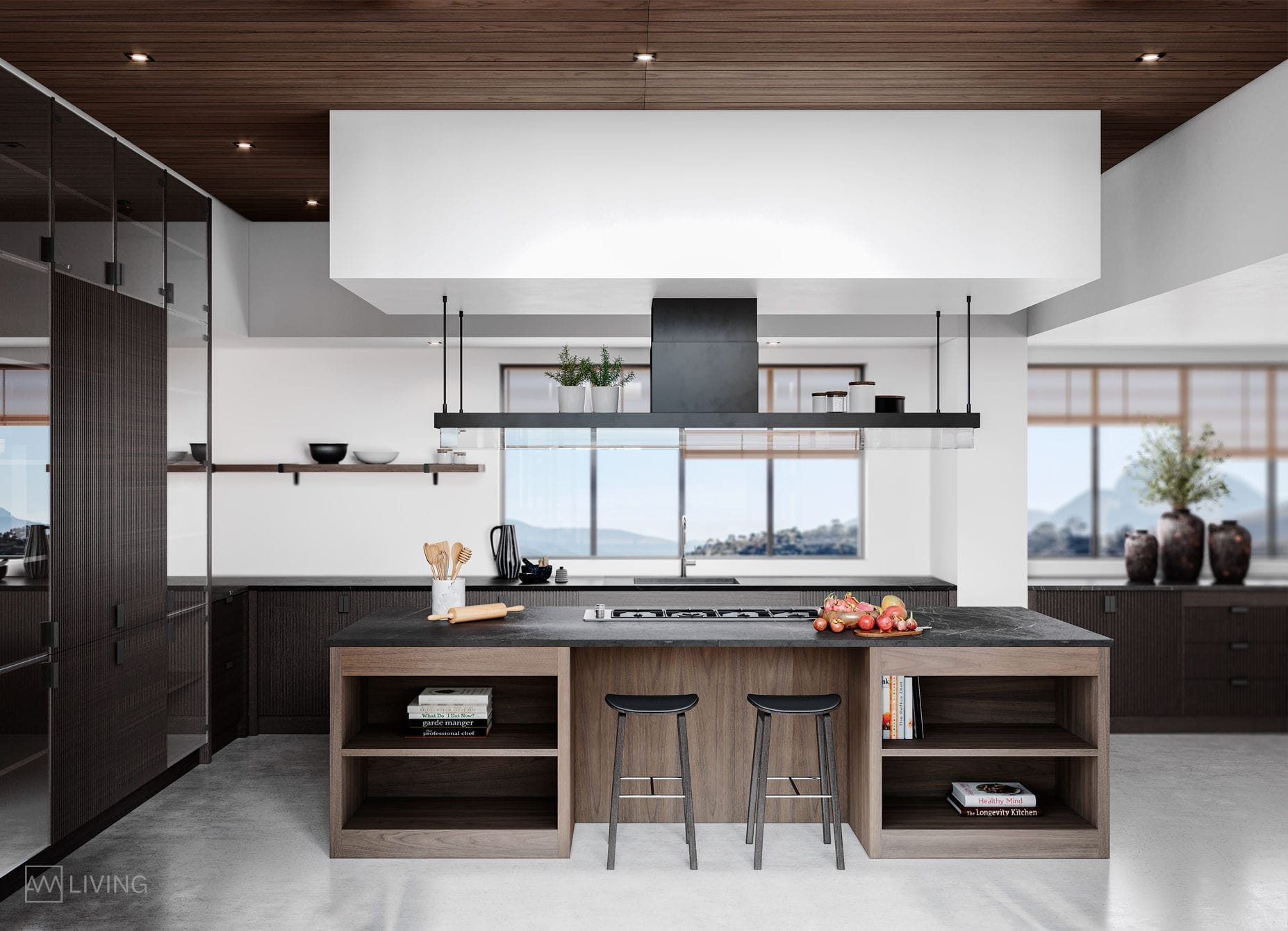 Contemporary kitchen - DEVON - AM LIVING - wooden / modular / with handle