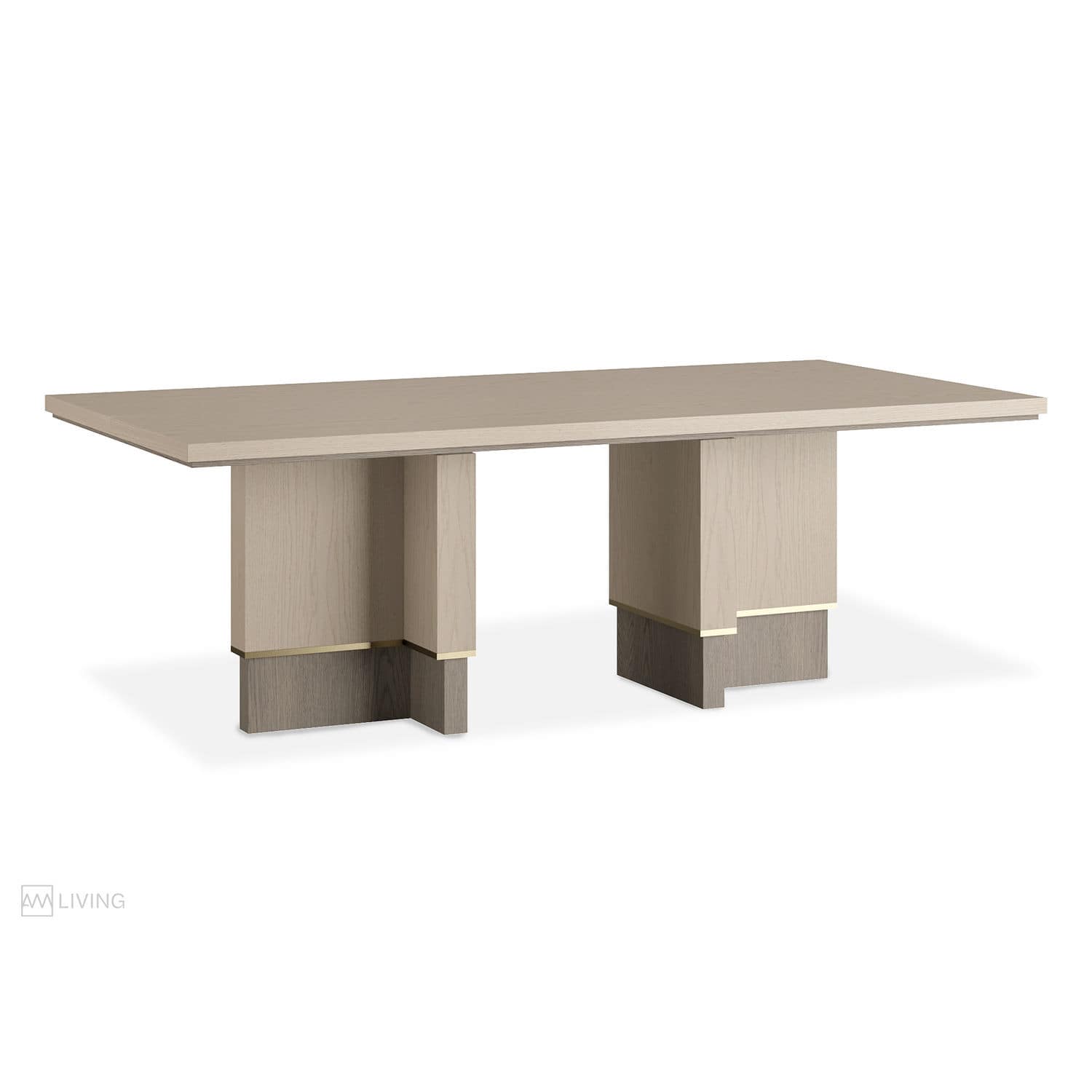Contemporary dining table - STILL - AM LIVING - wooden / brass / wooden ...