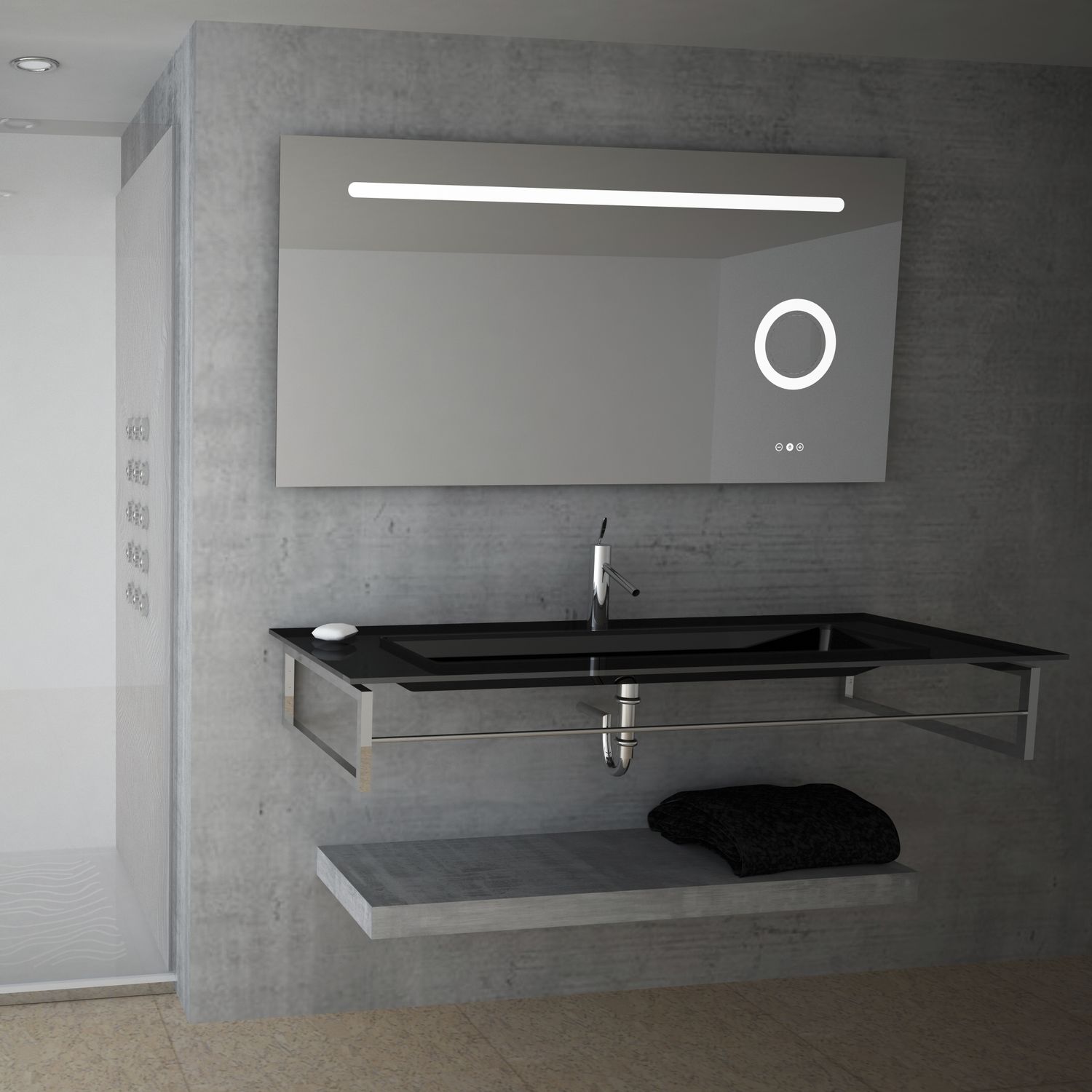 Wall-mounted bathroom mirror - FORM - Biselarte - contemporary / rectangular / silver-colored