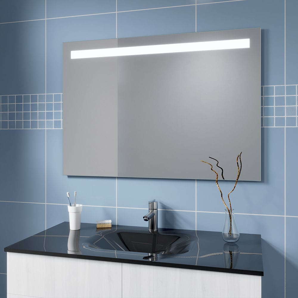 Wall-mounted bathroom mirror - IZY - Biselarte - contemporary / rectangular / white