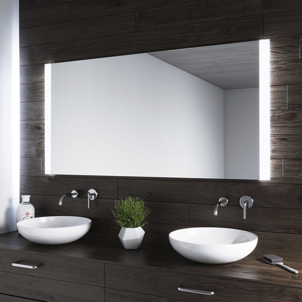 Wall-mounted bathroom mirror - RIVA - BISELARTE - contemporary / rectangular / white