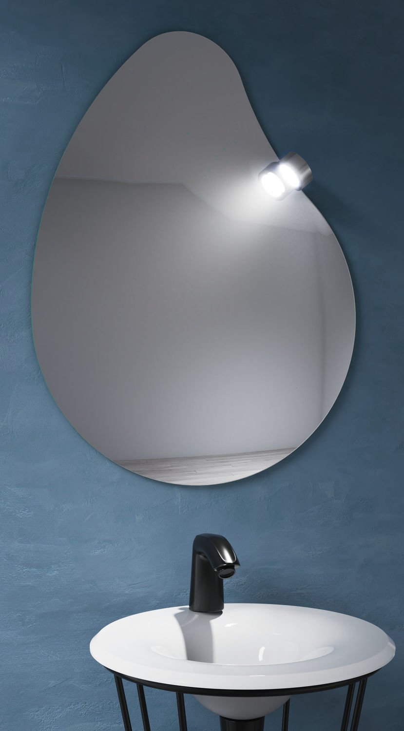 Wall-mounted bathroom mirror - DROP - BISELARTE - contemporary / silver-colored / vertical