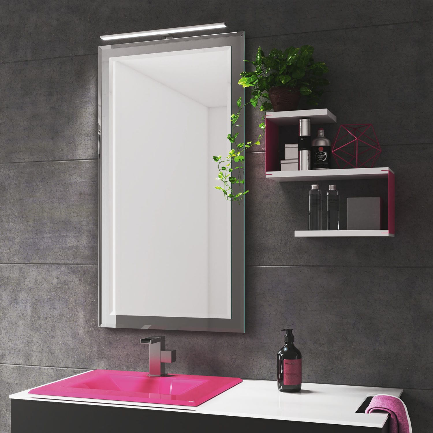 Wall-mounted bathroom mirror - TEEN - BISELARTE - contemporary / rectangular / metal