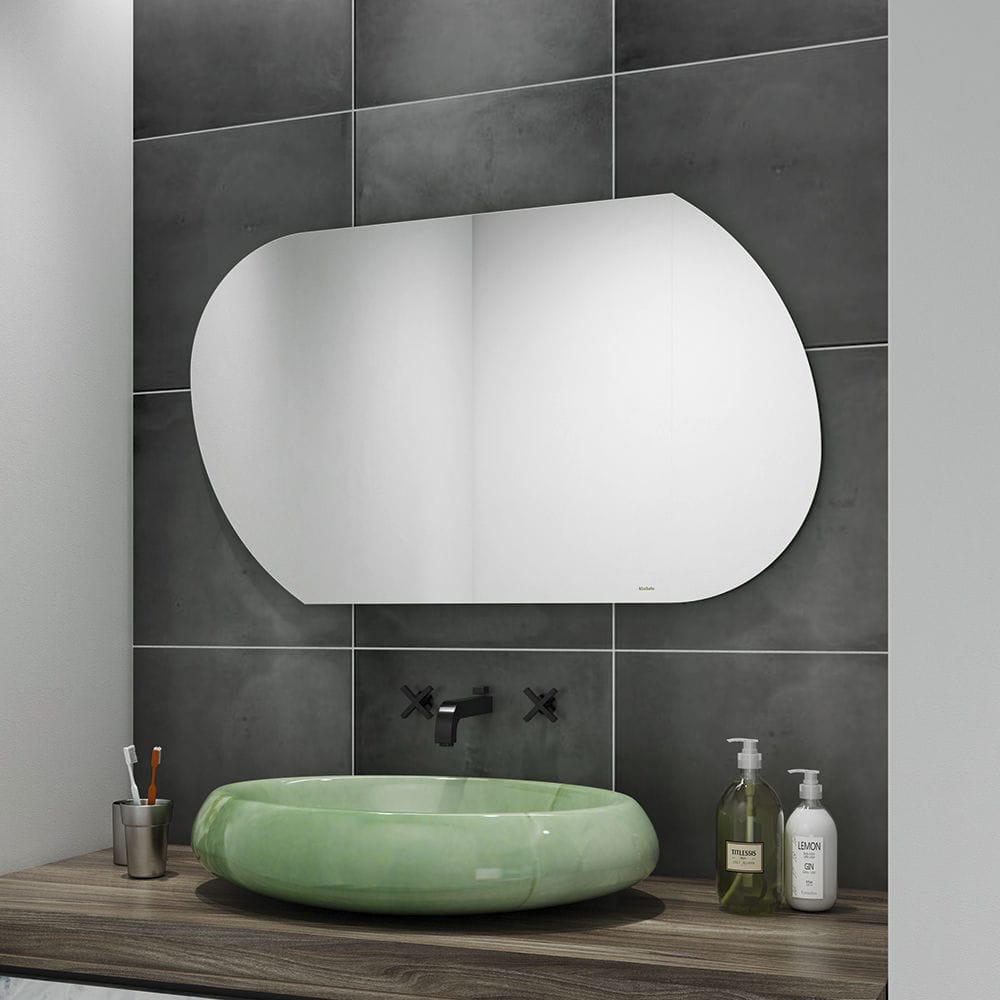 Wall-mounted bathroom mirror - ORIGAMI SIMPLE - BISELARTE - contemporary / gray / horizontal
