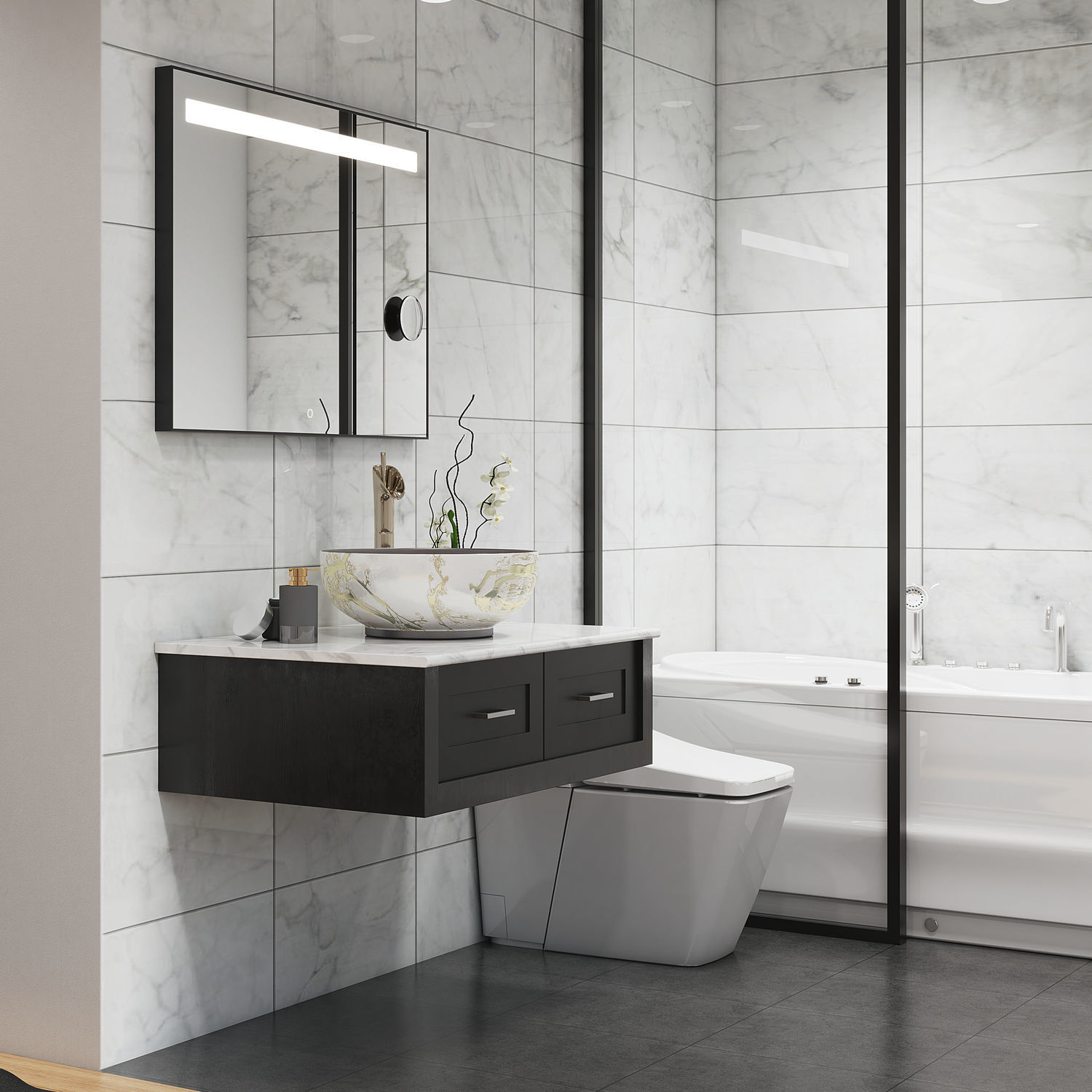 Wall-mounted bathroom mirror - CLASSIC PLUS - Biselarte - contemporary / rectangular / aluminium